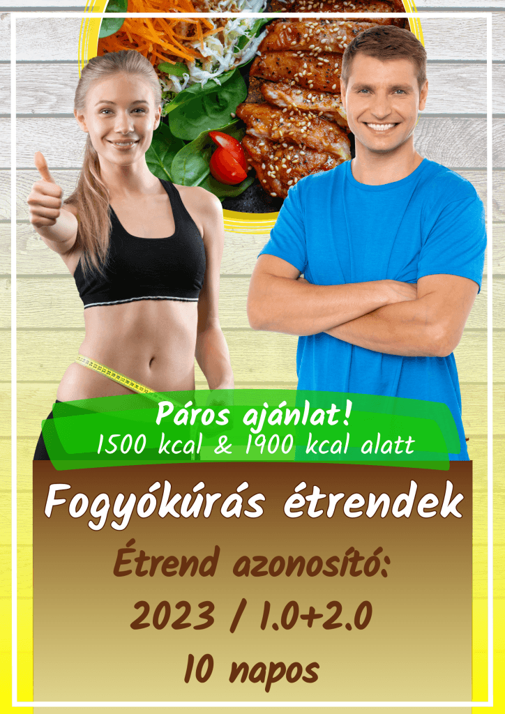 Fogyókúrás étrend páros ajánlat 1500 kcal és 1900 kcal alatt - Mintaétrend